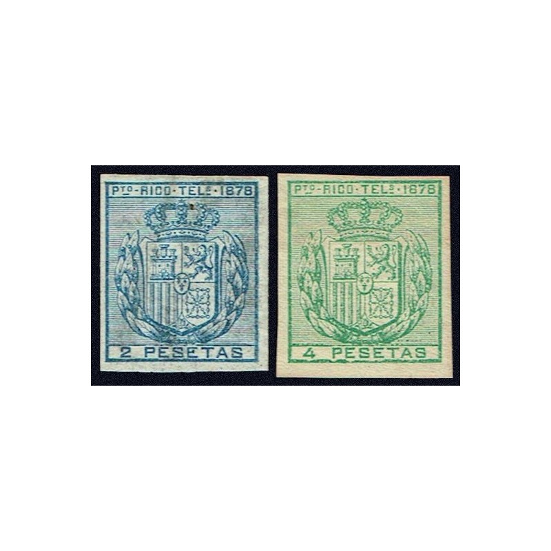 1878 ED. Puerto Rico Telégrafos 17s/18s * - Filatelia Hobby