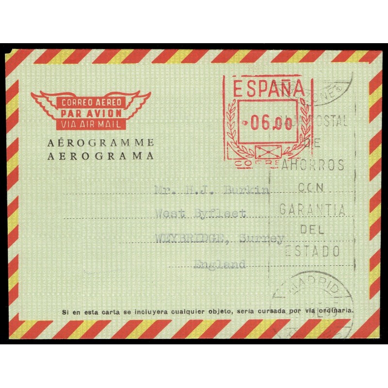 1967-1974 ED. 101 us Aerogramas - Filatelia Hobby